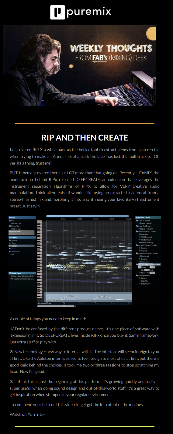 Puremix - Jan 2023 - RipX DAW - The AI DAW